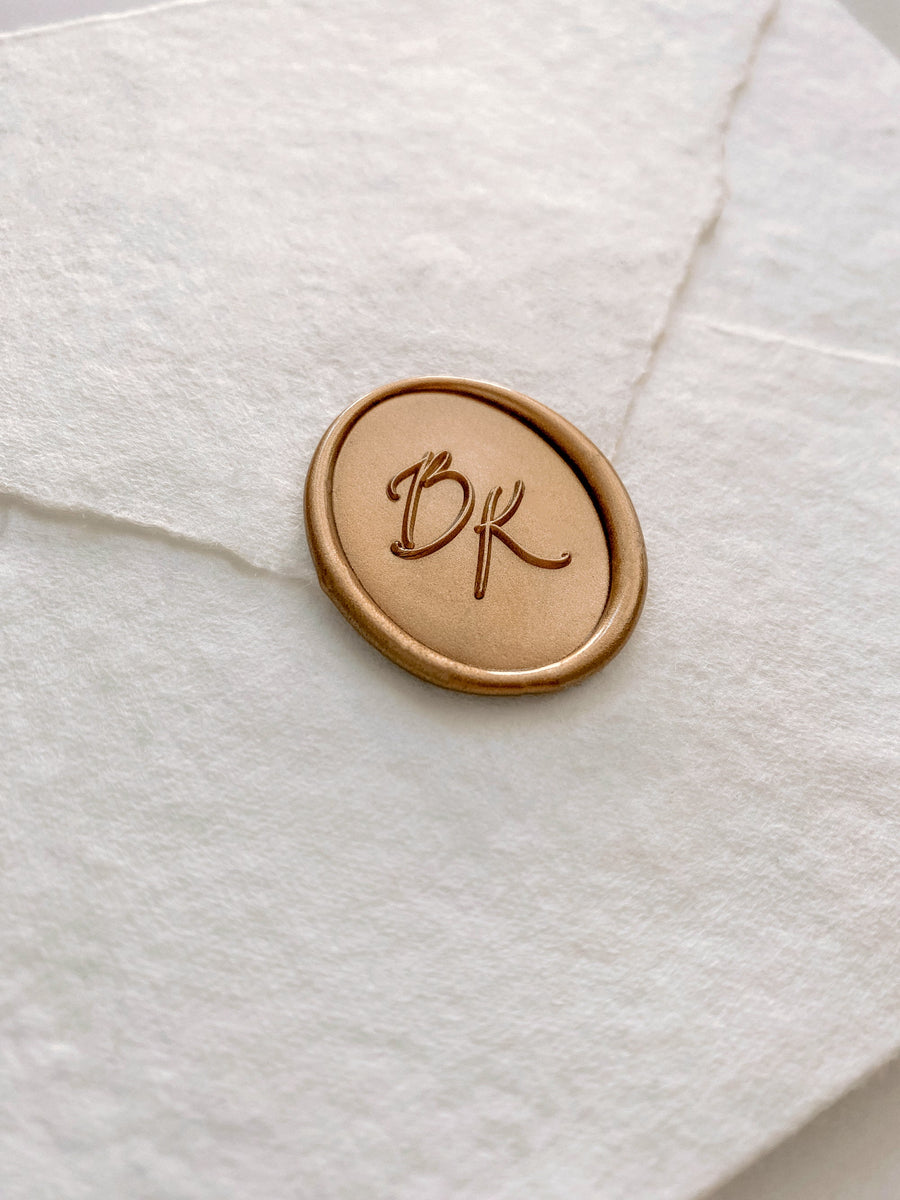 Oval Calligraphy Monogram Wax Seal Stamp – Olive Paperie Co.