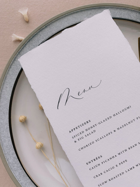 Wedding Menu Cards – Olive Paperie Co.